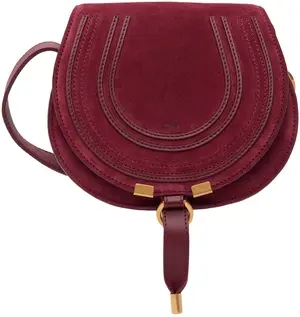 Chloé Chloé Green Small Marcie Saddle Bag 615 Dark Ruby