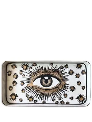 LES-OTTOMANS Eye-motif Tray - White