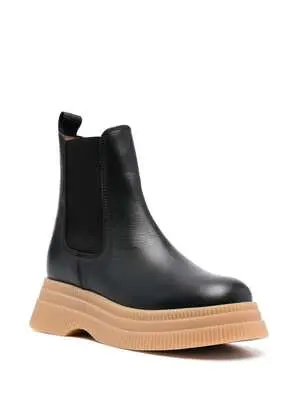 GANNI Elasticated Side-panel Chelsea Boots - Black