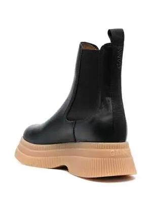 GANNI Elasticated Side-panel Chelsea Boots - Black