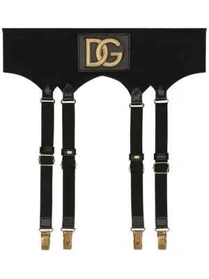 Dolce & Gabbana Logo-plaque Suspender Belt - Black