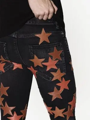 Amiri Star-patch Skinny Jeans - Black