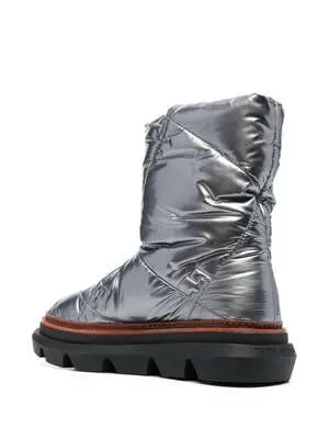 Tory Burch Metallic Quilted Ankle Boots - Silver