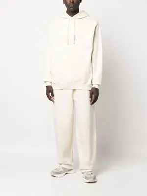 GMBH Logo-embroidered Organic Cotton Hoodie - Neutrals