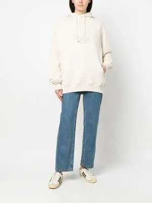 GMBH Logo-embroidered Organic Cotton Hoodie - Neutrals