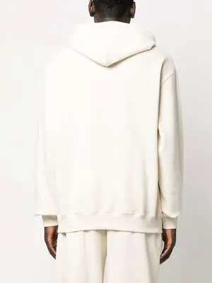GMBH Logo-embroidered Organic Cotton Hoodie - Neutrals