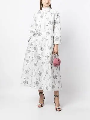 Shiatzy Chen Quilted Jacquard A-line Skirt