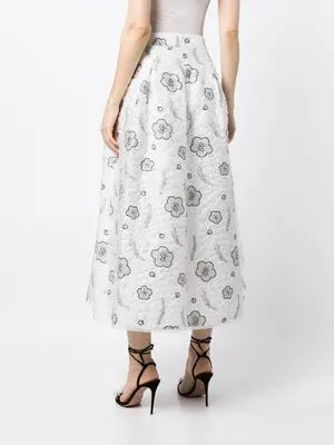 Shiatzy Chen Quilted Jacquard A-line Skirt
