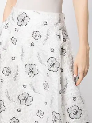 Shiatzy Chen Quilted Jacquard A-line Skirt