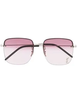 Saint Laurent Square-frame Sunglasses - Silver