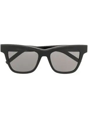 Saint Laurent Logo-plaque Square-frame Sunglasses - Black