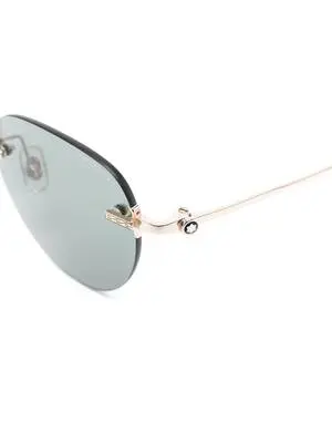 Montblanc Rimless Round Sunglasses - Gold