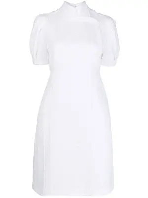 Shiatzy Chen Band-collar Short-sleeved Dress