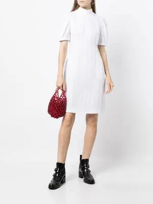 Shiatzy Chen Band-collar Short-sleeved Dress