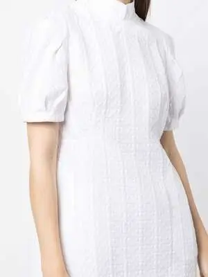Shiatzy Chen Band-collar Short-sleeved Dress