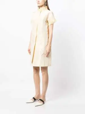 Shiatzy Chen Silk Embroidered Coat - Yellow
