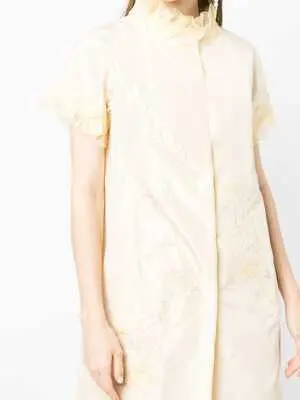 Shiatzy Chen Silk Embroidered Coat - Yellow