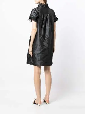 Shiatzy Chen Silk Embroidered Coat - Black