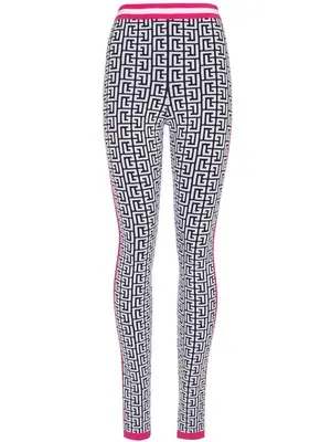 Balmain Logo-jacquard Knit Leggings