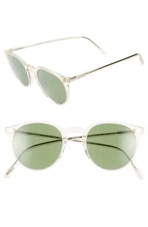 Oliver Spencer Oliver Peoples O'Malley 48mm Round Sunglasses Buff/ Green