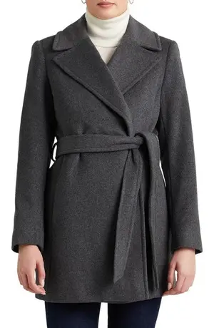 Ralph Lauren Belted Wool-blend Coat - Df Grey