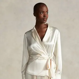 Ralph Lauren Satin Wrap Blouse