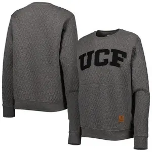 PRESSBOX Heather Charcoal Ucf Knights Moose Quilted Pullover Sweatshirt - Heather Gray