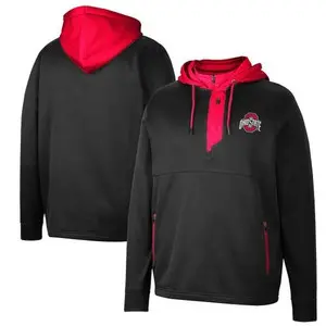 COLOSSEUM Ohio State Buckeyes Luge 3.0 Quarter-zip Hoodie - Black
