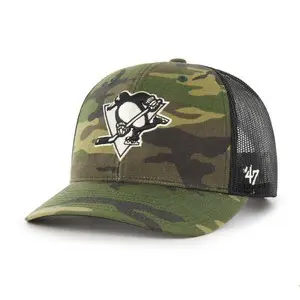 '47 Black Pittsburgh Penguins Trucker Snapback Hat - Camo