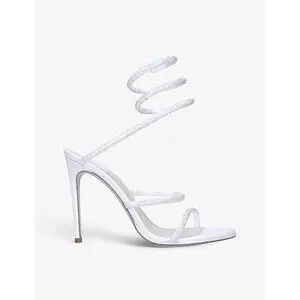 Rene Caovilla Cleo Crystal-embellished Leather Heeled Sandals