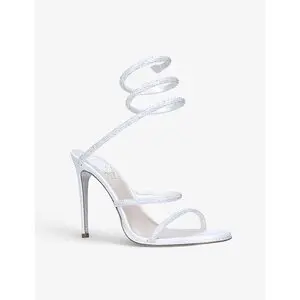 Rene Caovilla Cleo Crystal-embellished Leather Heeled Sandals