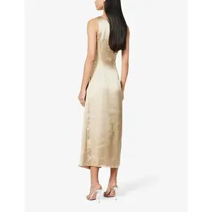 PRETTY LAVISH Amelia One-shoulder Satin-woven Midi Dress