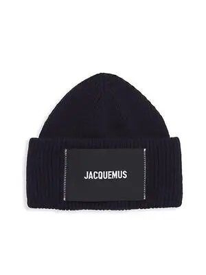Jacquemus Le Bonnet Ribbed Wool Beanie Navy