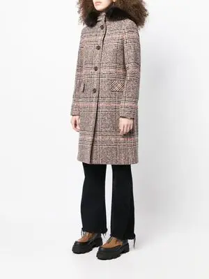 Cinzia Rocca Plaid-check Print Hooded Coat