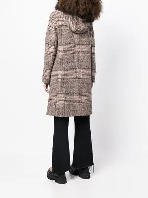 Cinzia Rocca Plaid-check Print Hooded Coat