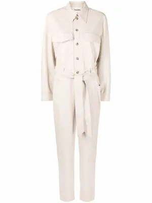 Nanushka Belted Long-sleeved Boilersuit - Neutrals