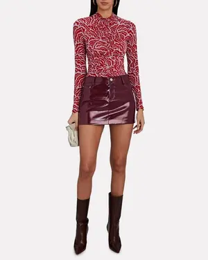 Staud - Drawing Vegan Leather Micro Mini Skirt