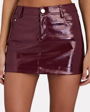 Staud - Drawing Vegan Leather Micro Mini Skirt