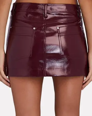 Staud - Drawing Vegan Leather Micro Mini Skirt