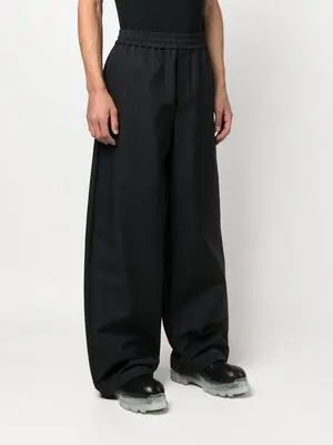 Off-White High-waisted Wide-leg Trousers - Black