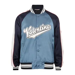 Valentino Garavani Panelled Logo Satin Varsity Jacket