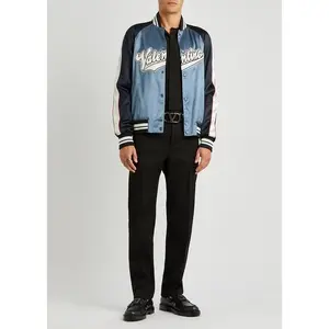 Valentino Garavani Panelled Logo Satin Varsity Jacket