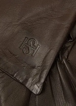 HANDSOME STOCKHOLM Essentials Long Leather Gloves - Chocolate