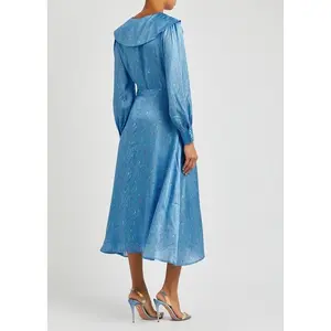 Olivia Rubin Drew Printed Satin Midi Dress