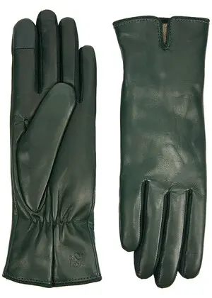 HANDSOME STOCKHOLM Essentials Leather Gloves - Dark Green
