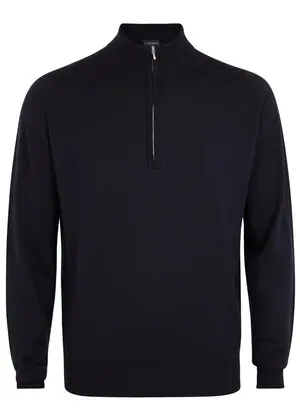John Smedley Tapton Half-zip Merino Wool Jumper - Navy