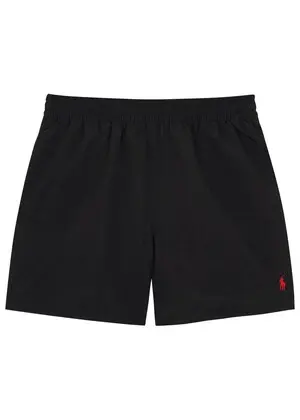 Ralph Lauren Logo-embroidered Shell Swim Shorts - Black