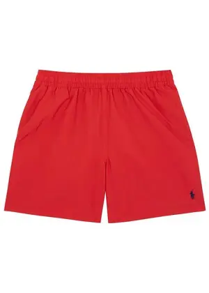 Ralph Lauren Logo-embroidered Shell Swim Shorts - Red