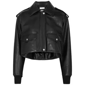 Alexander McQueen Padded Cropped Leather Jacket, Jacket