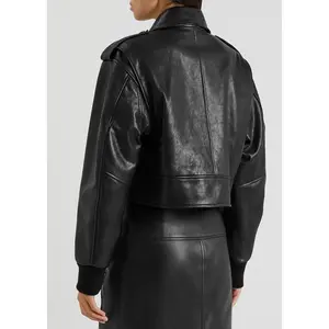 Alexander McQueen Padded Cropped Leather Jacket, Jacket